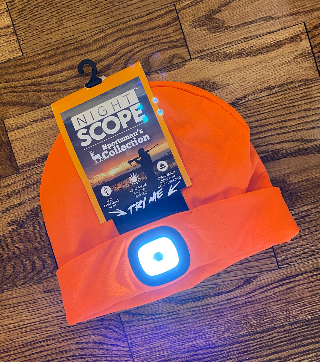 Night Scope Rechargeable LED Beanie – Stitched & Stamped